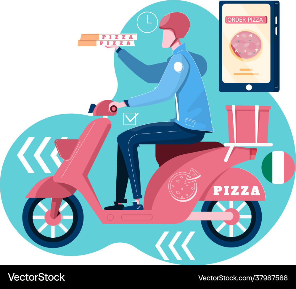 Pizza delivery composition Royalty Free Vector Image