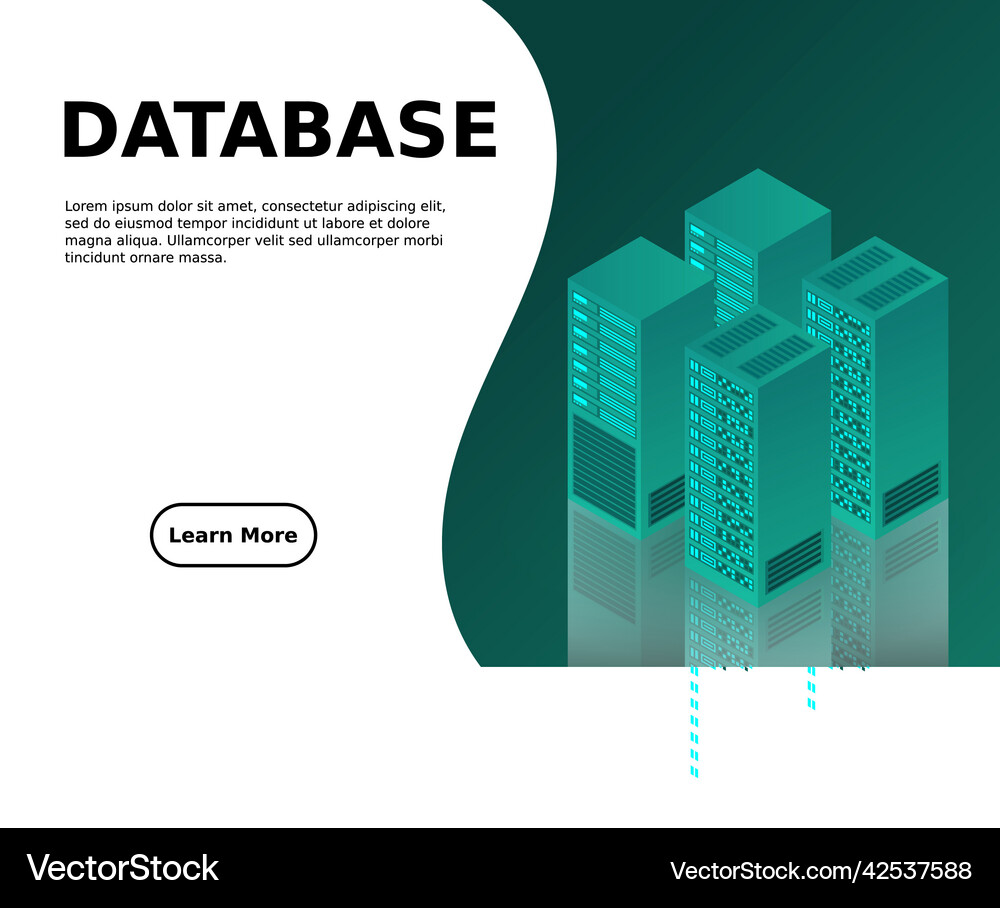 Server Room Isometric Cloud Storage Data Vector Image