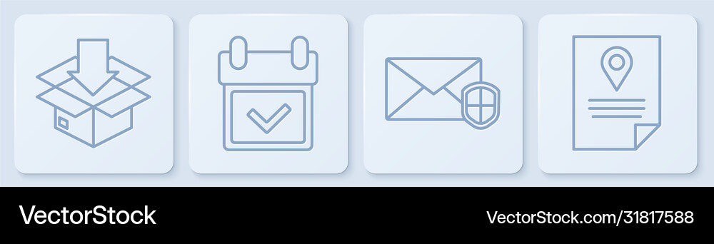 Set line cardboard box with traffic symbol Vector Image