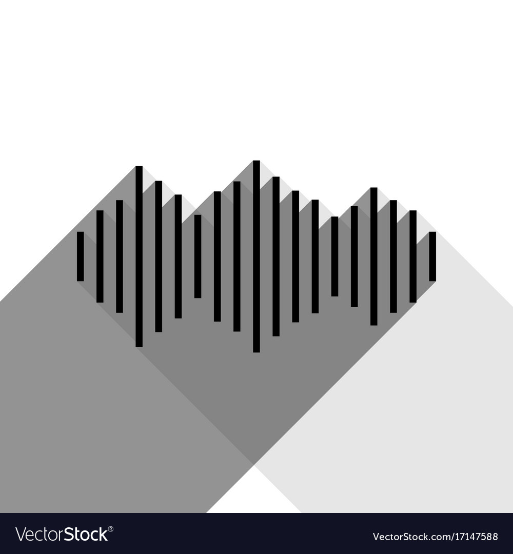 Sound waves icon black icon with two flat Vector Image