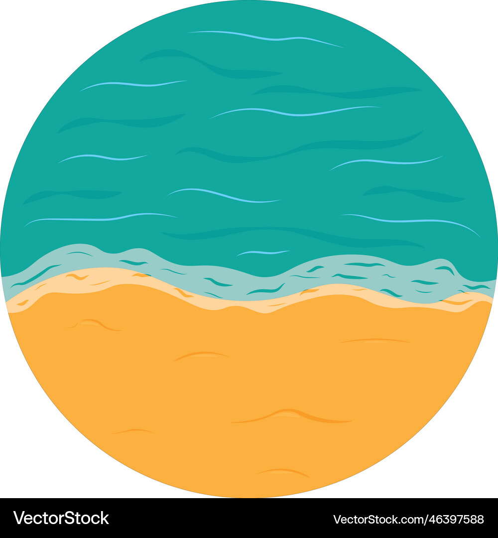 Sunny day sea beach circle background Royalty Free Vector