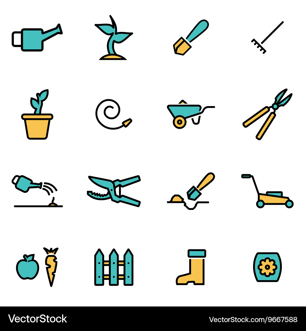 Trendy flat line icon pack for designers and Vector Image