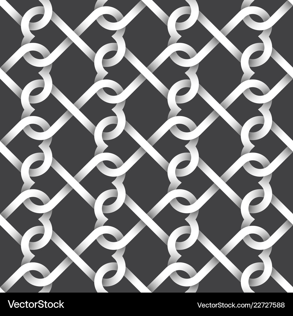 Volumetric seamless pattern of intertwined hearts Vector Image