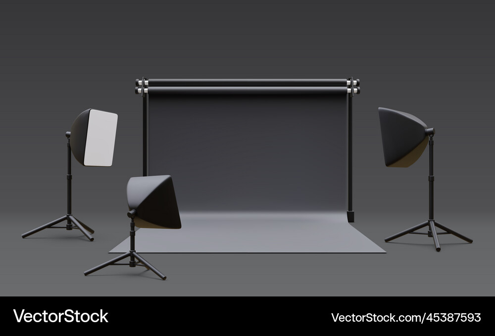 3d realistic interior of modern photo studio Vector Image