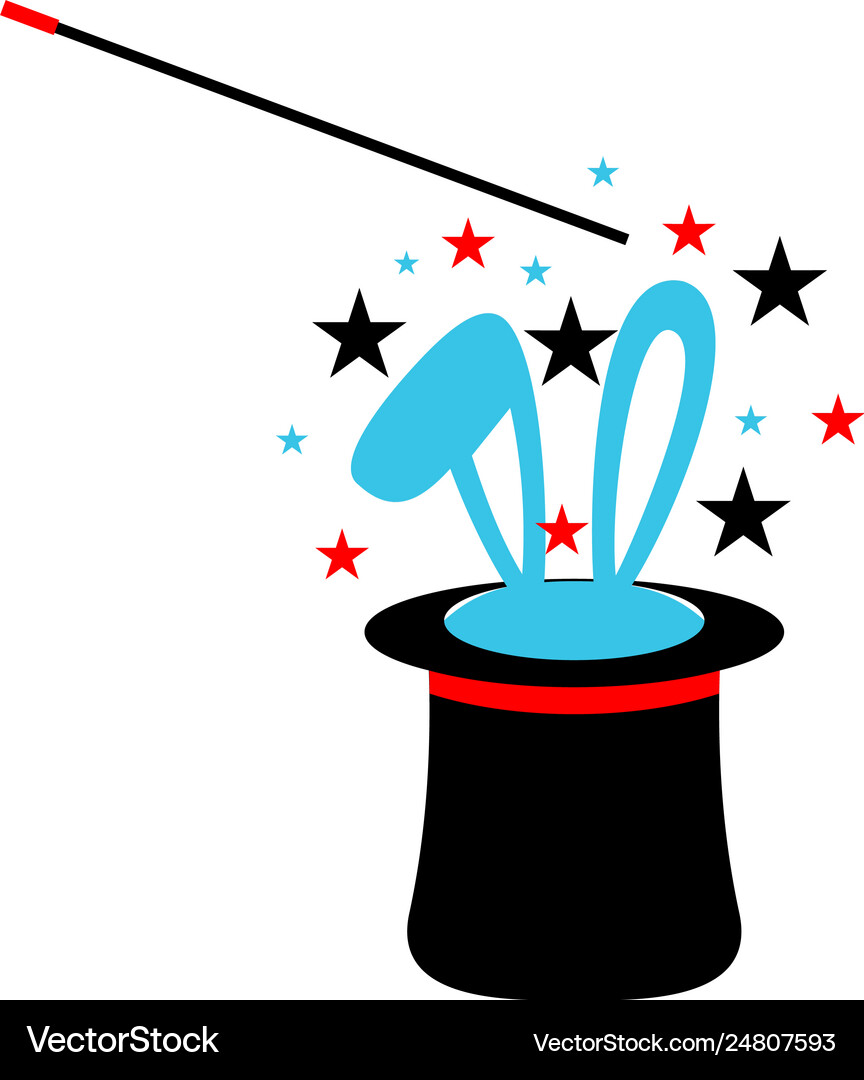 Magician hat and rabbit logo concept Royalty Free Vector