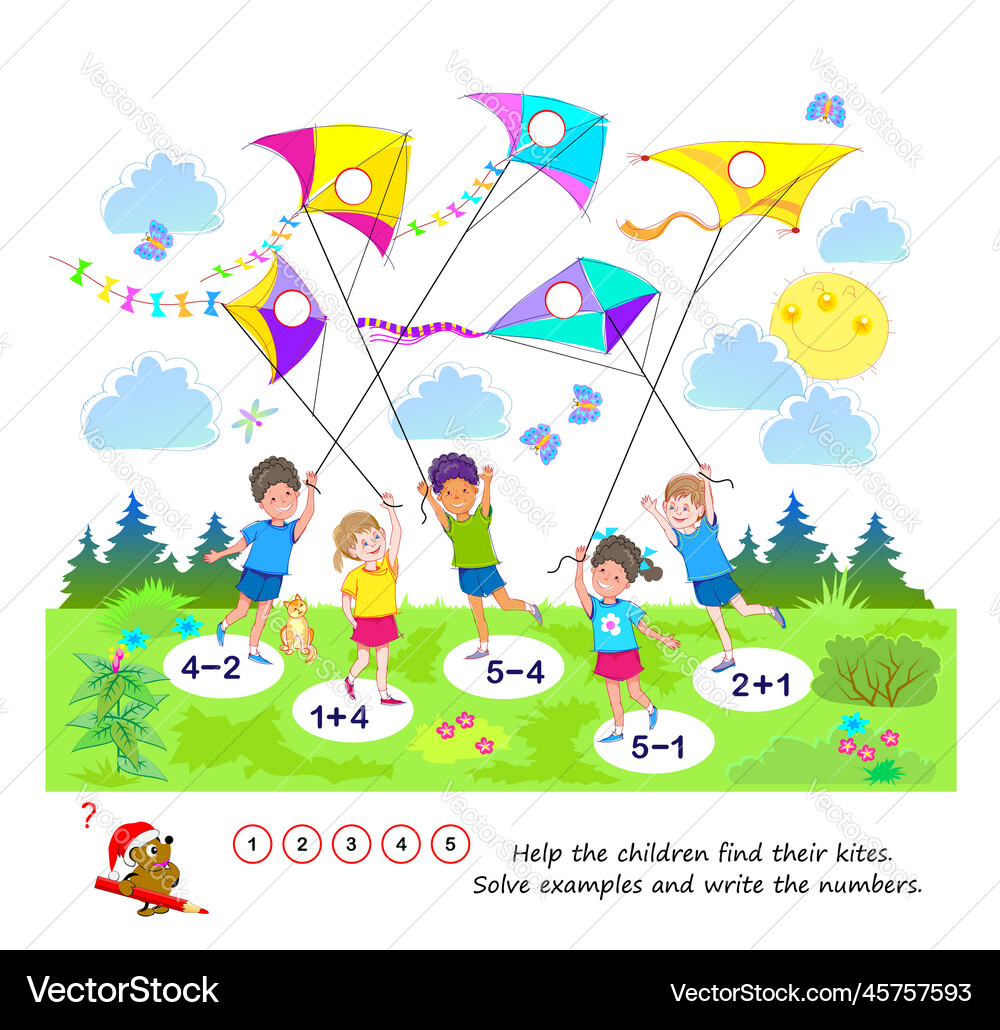 Mathematical education for kids help the children Vector Image