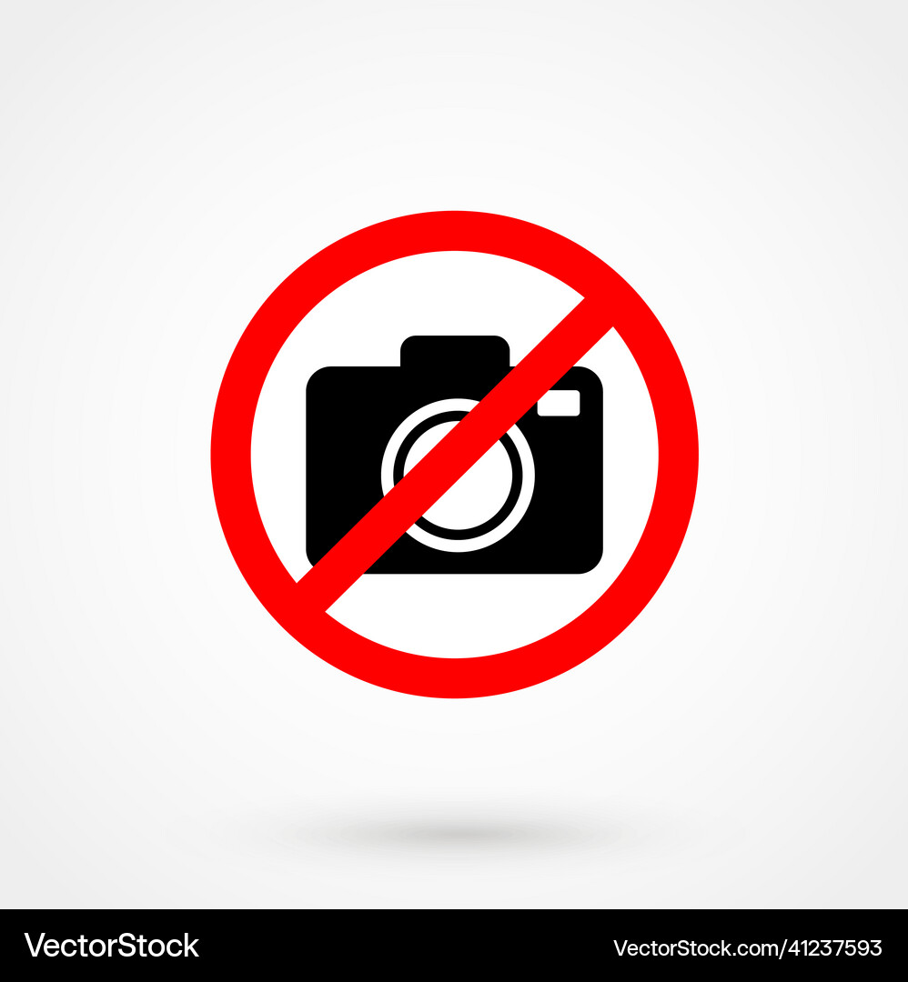 No camera photo sign red prohibition Royalty Free Vector