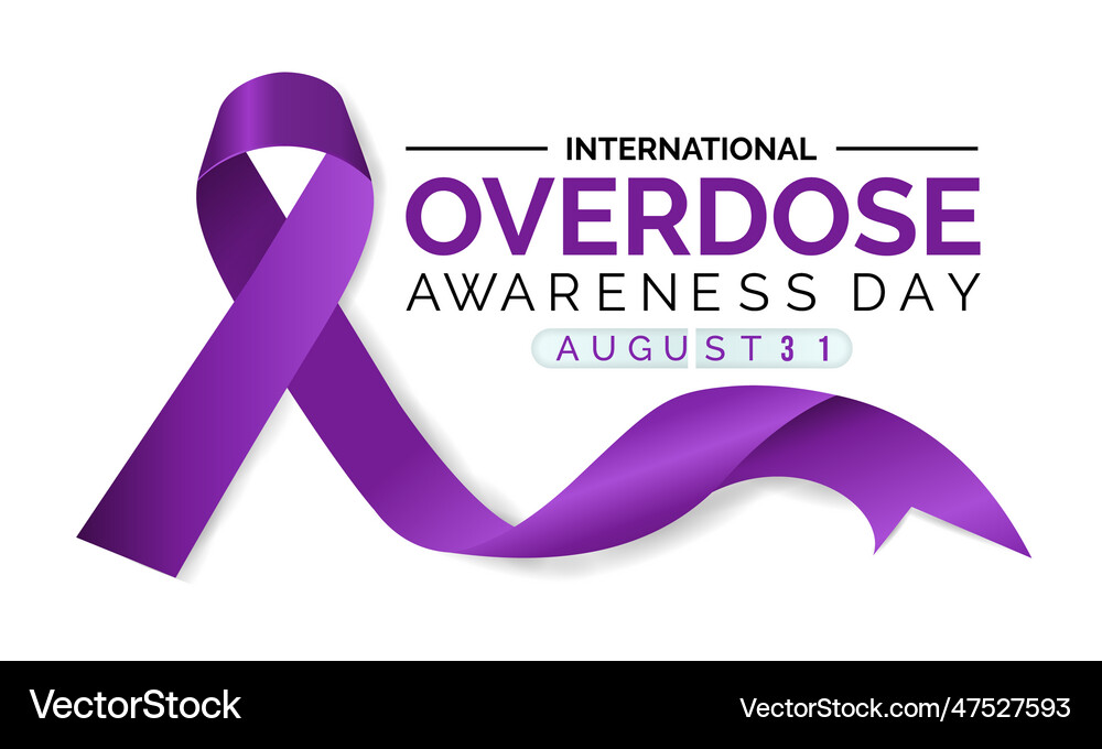 Overdose Awareness Day - Purple Ribbon Royalty Free Vector