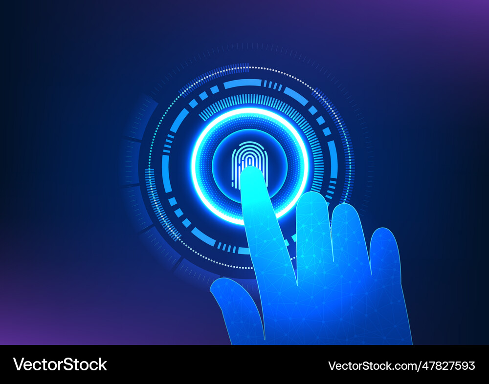 Security technology with fingerprint scanning Vector Image