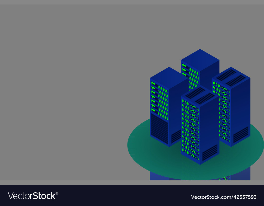 Server room isometric cloud storage data Vector Image