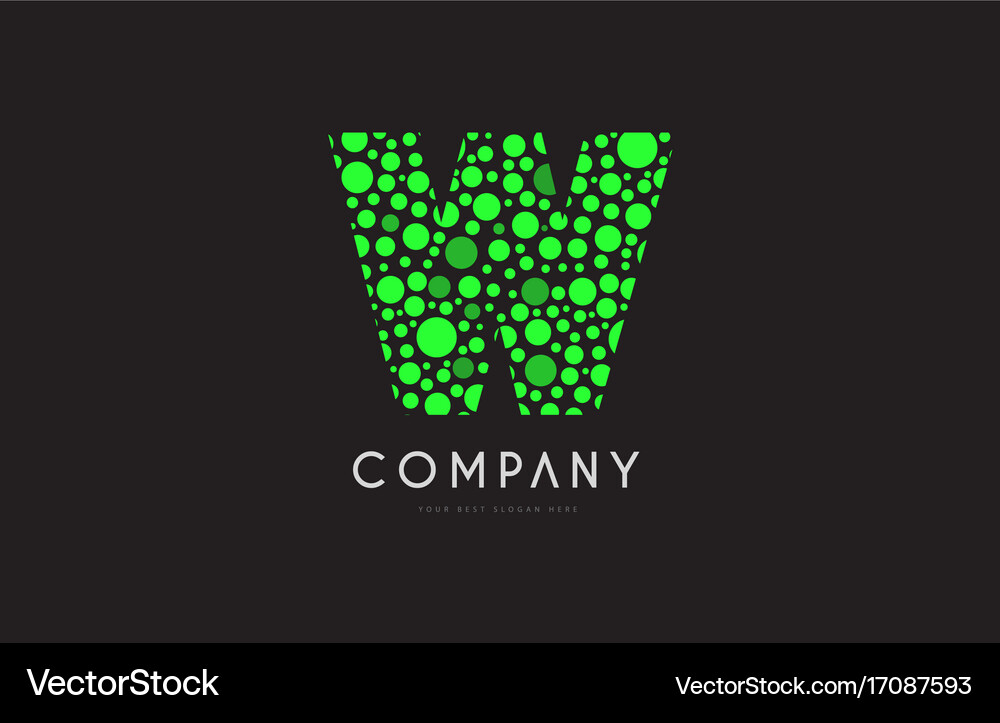 W letter bubble green logo icon design Royalty Free Vector