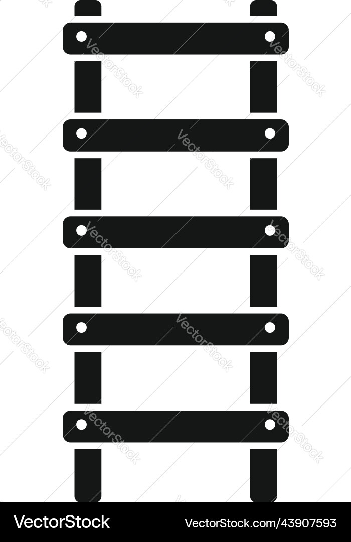 Worker ladder icon simple wood stand Royalty Free Vector