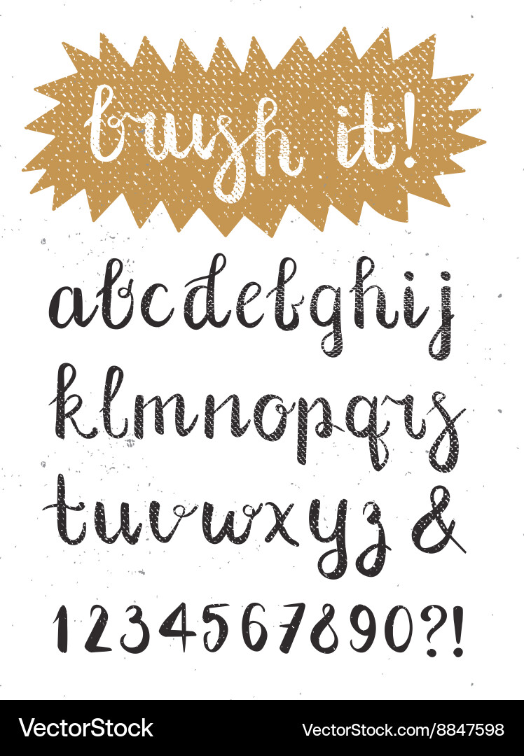 Calligraphic brush pen font hand drawn Royalty Free Vector