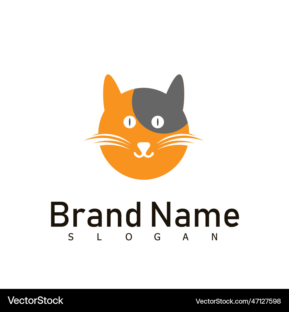 Cat logo animal design symbol Royalty Free Vector Image