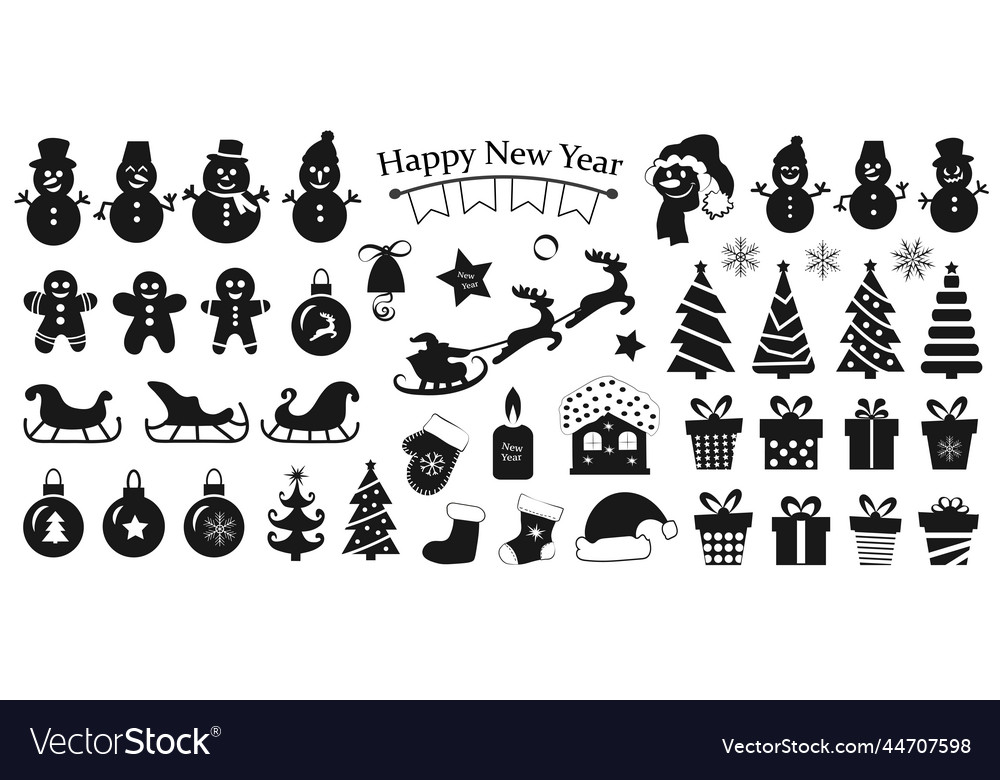 Christmas icon set Royalty Free Vector Image - VectorStock