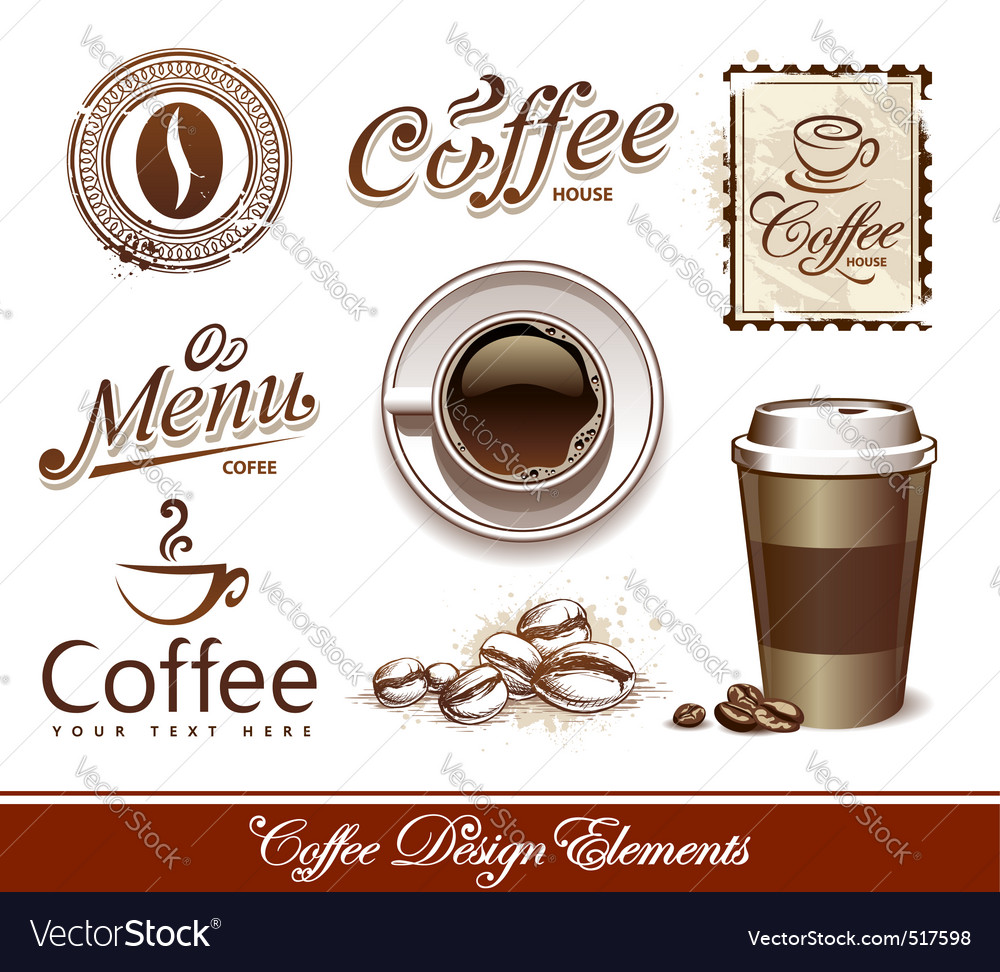 Coffee design elements Royalty Free Vector Image