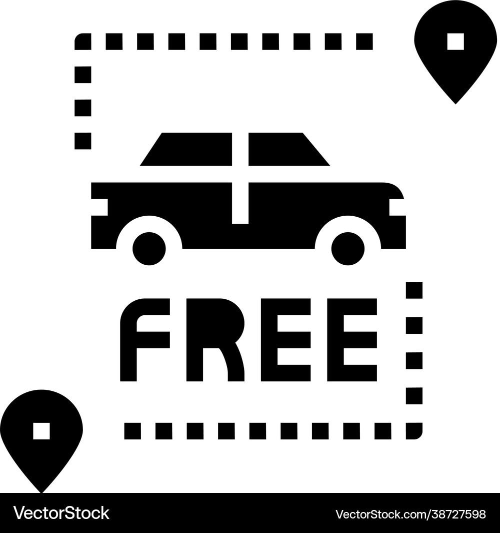 Free pick up and drop off glyph icon Royalty Free Vector