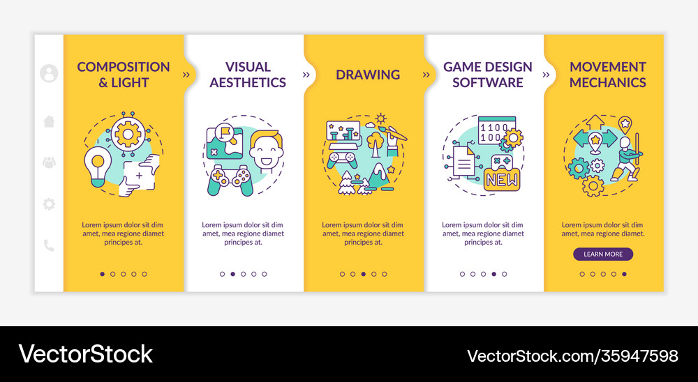 Game designer skills onboarding template Vector Image