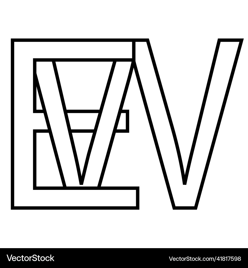 Logo sign ew we icon nft interlaced letters e Vector Image