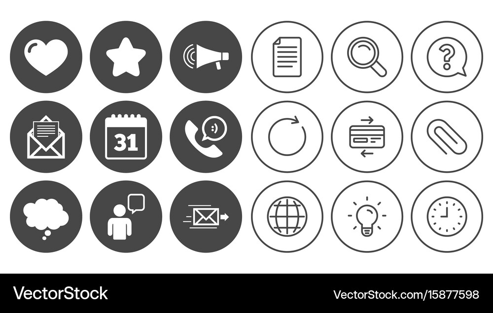 Mail contact icons communication signs Royalty Free Vector