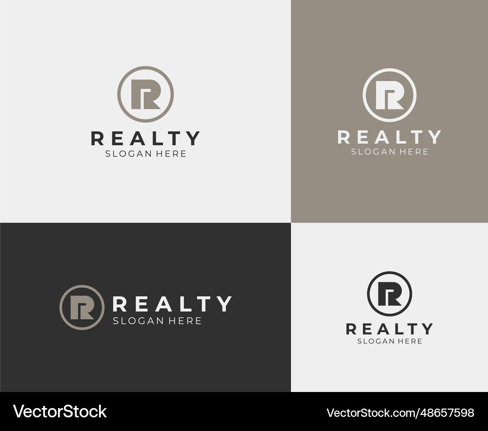 Modern letter r logo design with circle logo Vector Image
