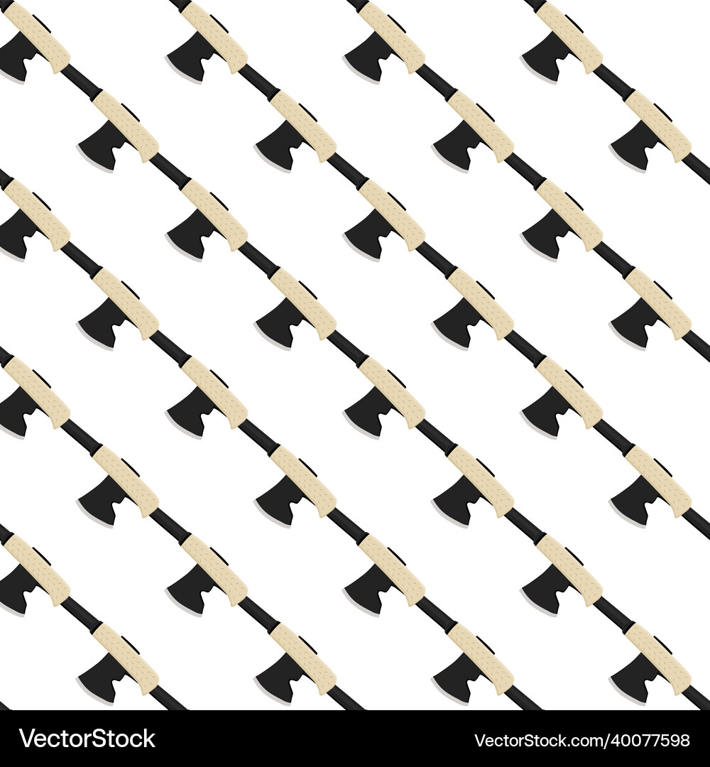 On theme pattern steel axes with wooden handle Vector Image