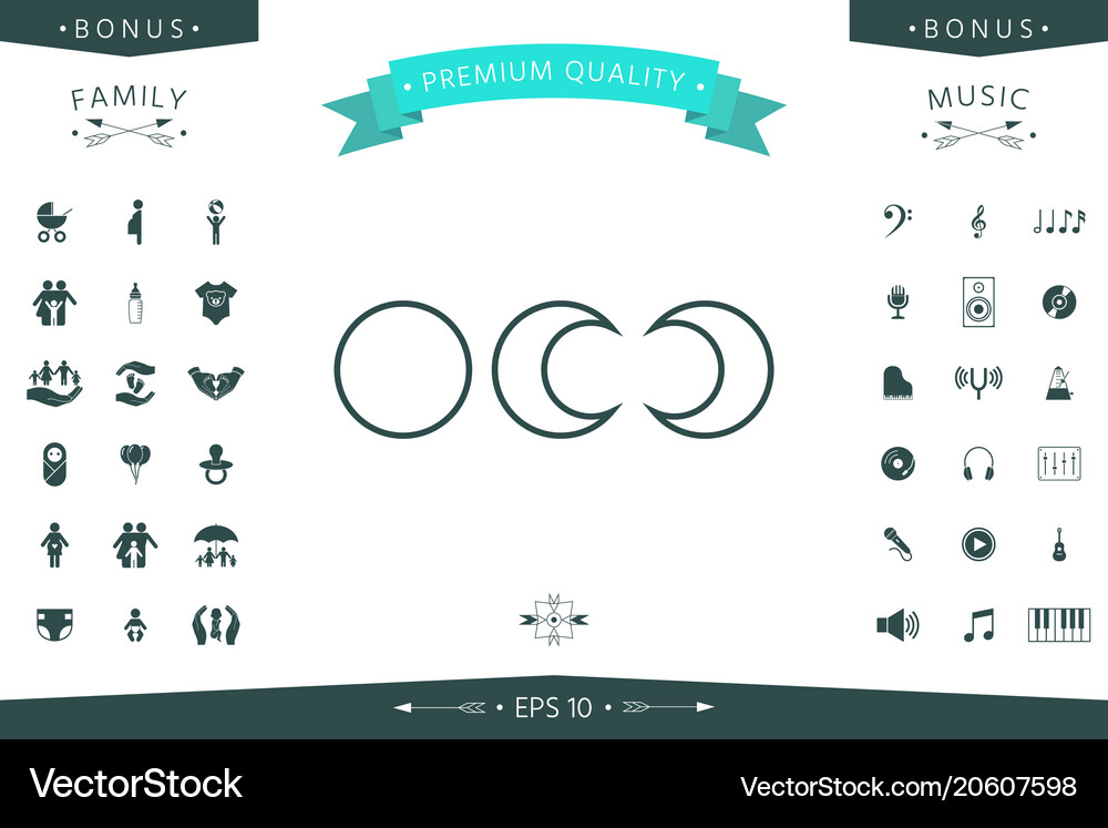 Phases moon - line icons Royalty Free Vector Image