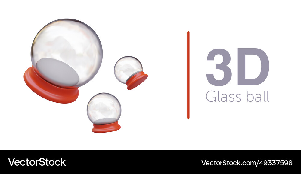 Poster with glass snow globe on white background Vector Image