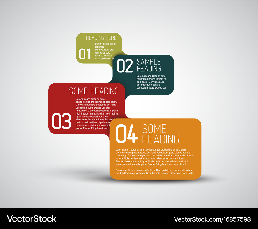 Set of colorful steps template Royalty Free Vector Image