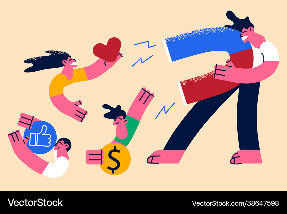 Social medial and influence concept Royalty Free Vector