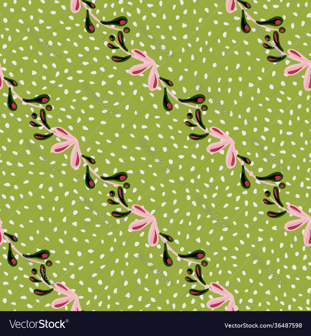 Spring botanic seamless pattern with pink floral Vector Image