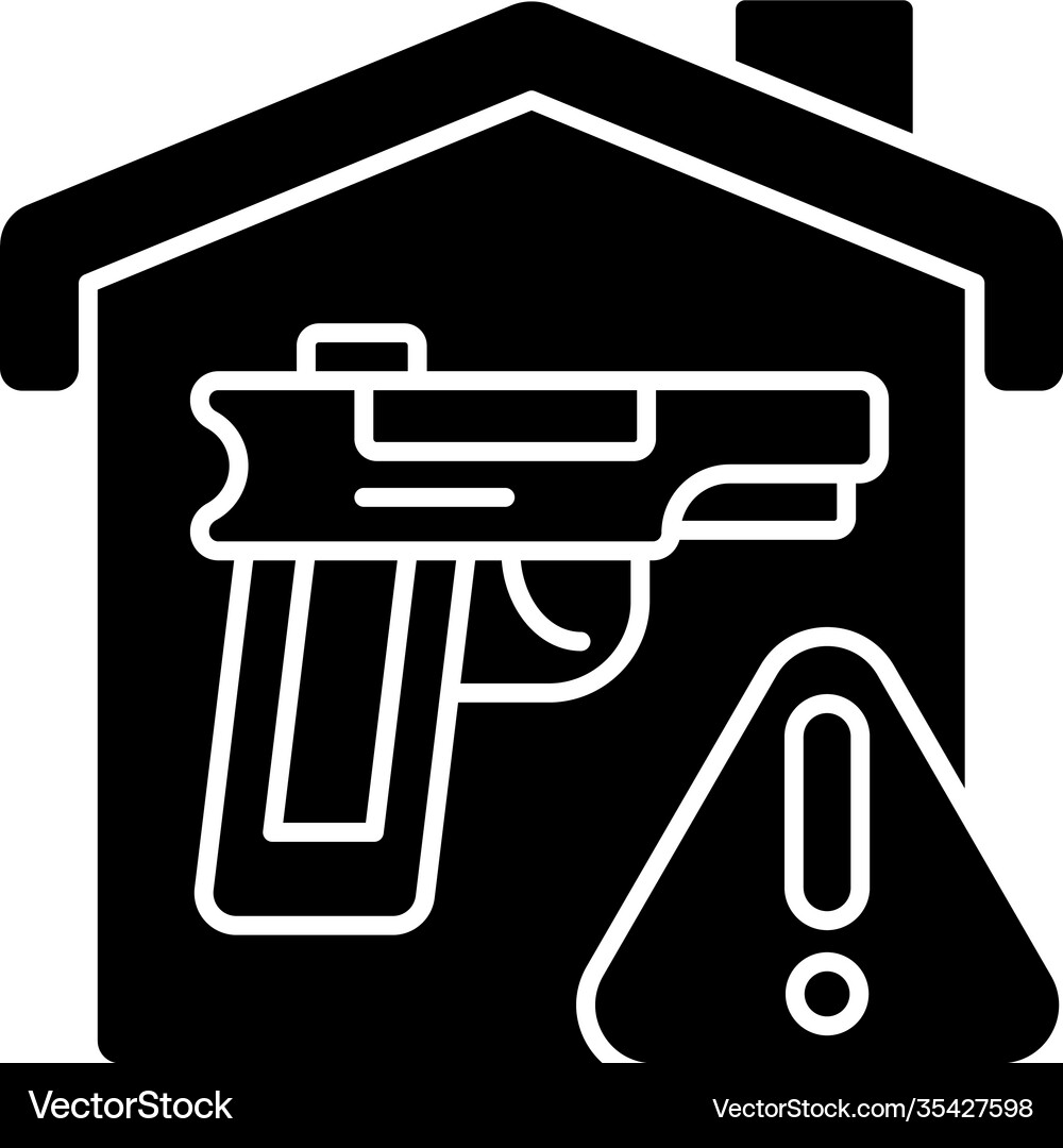 Weapons storage black glyph icon Royalty Free Vector Image