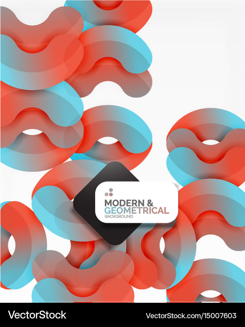 Abstract color geometric round shapes on white Vector Image