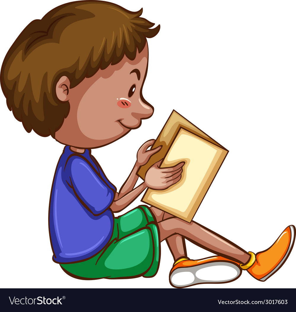 Boy reading Royalty Free Vector Image - VectorStock