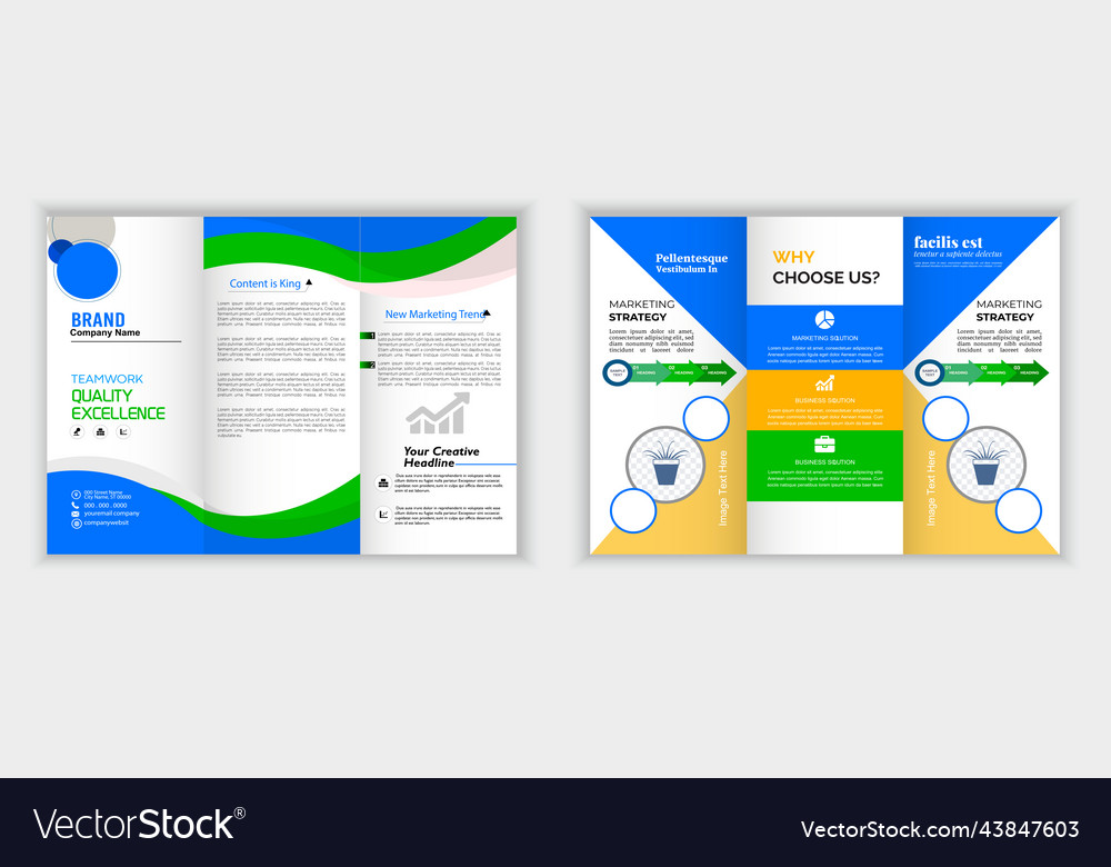 Creative modern trifold business leaflet brochure Vector Image Creative modern trifold business leaflet brochure Vector Image