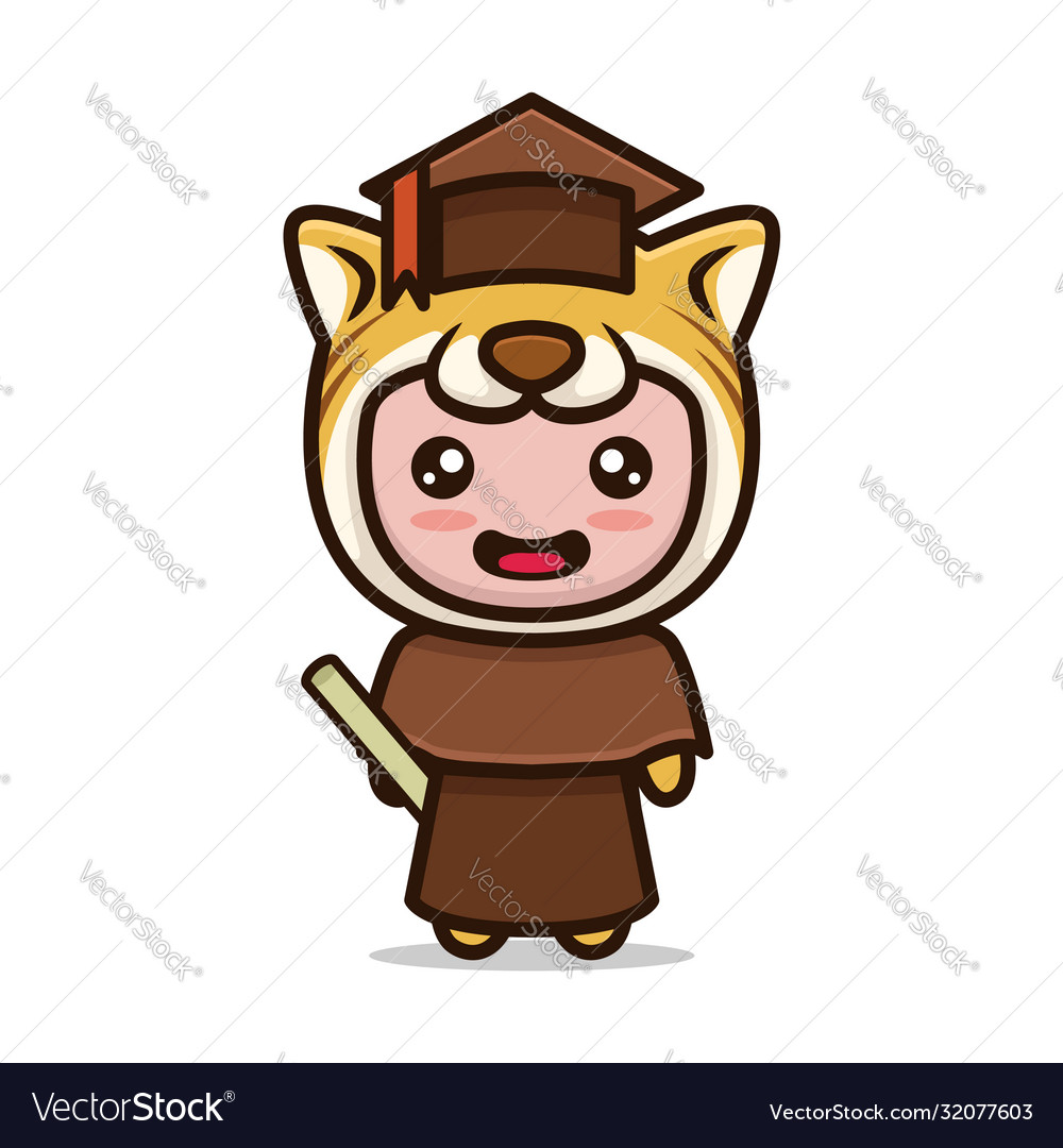 Cute mascot tiger education and school related Vector Image