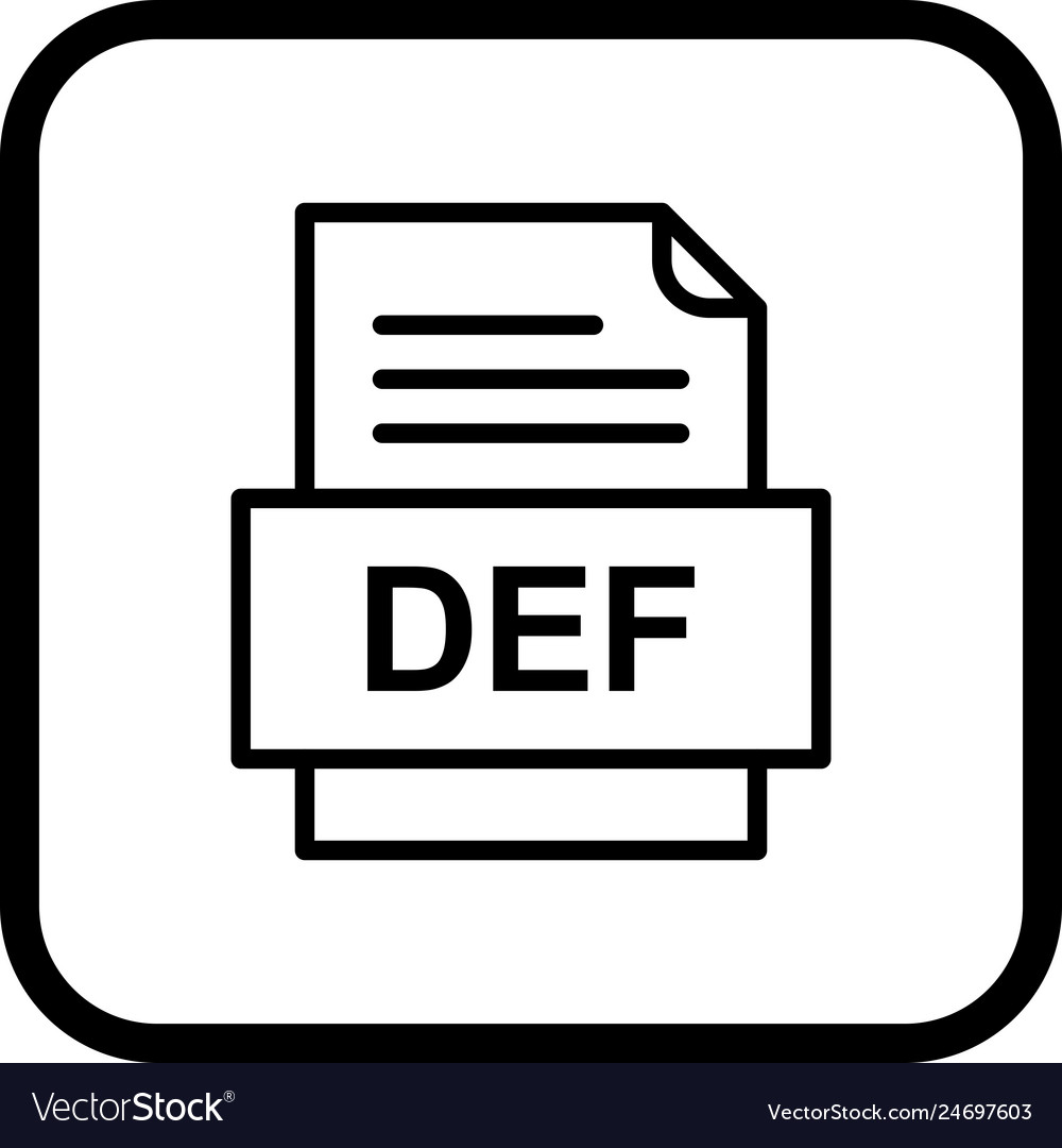 Def File Document Icon Royalty Free Vector Image