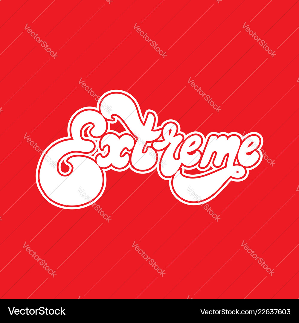Extreme handwritten lettering made in 90s style Vector Image