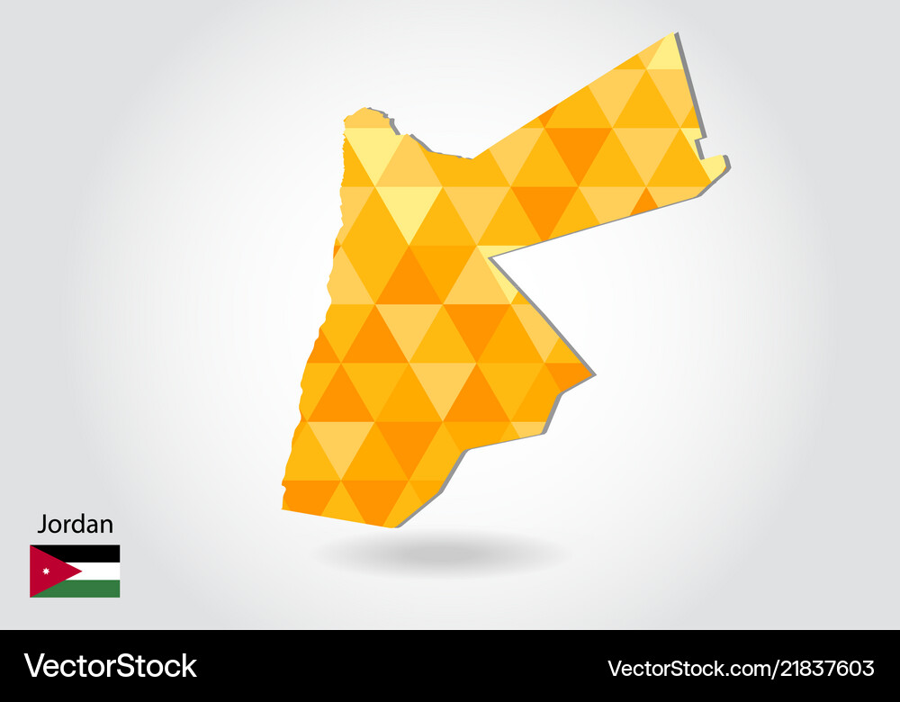 Geometric polygonal style map of jordan low poly Vector Image