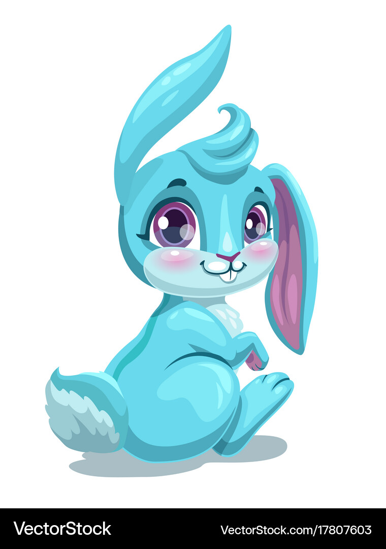 Little cute sitting bunny girl Royalty Free Vector Image