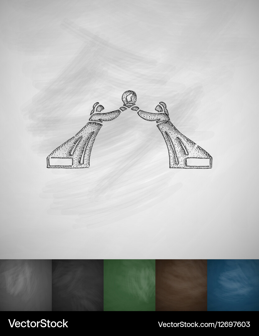 Monument of the three charters icon hand drawn Vector Image