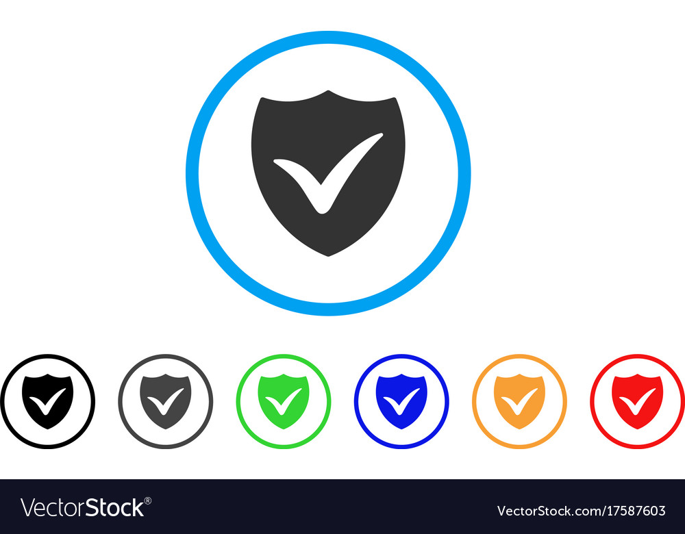 Shield valid rounded icon Royalty Free Vector Image