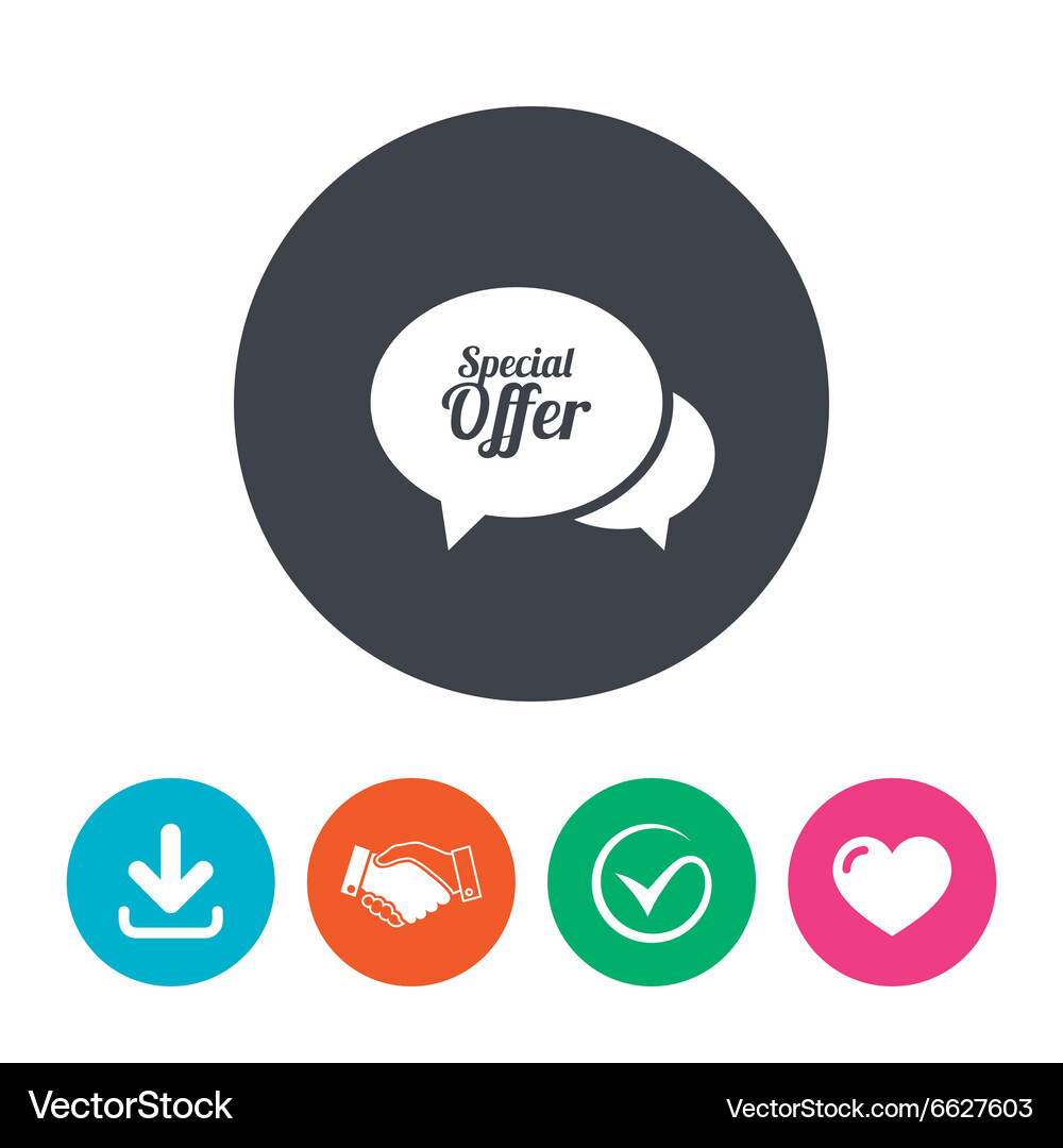 Speech bubble special offer icon sale symbol Vector Image