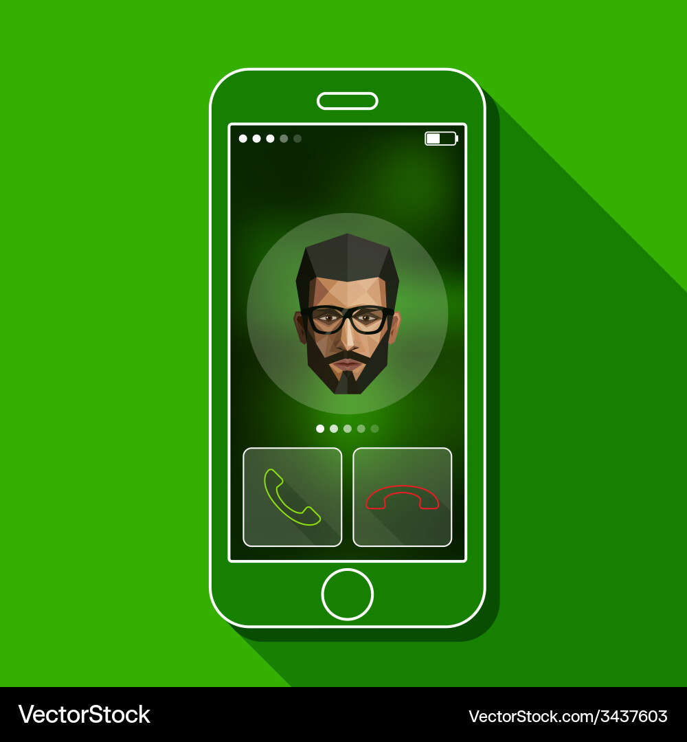 With a mobile phone conversation gadget and male Vector Image