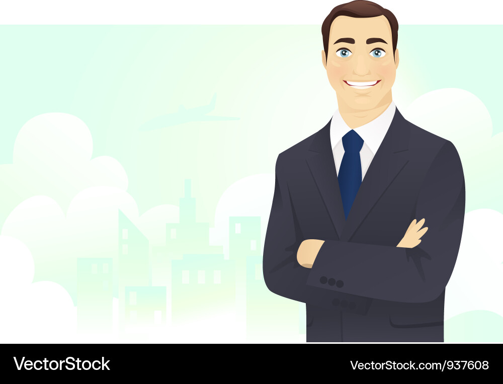 Cheerful Businessman Royalty Free Vector Image