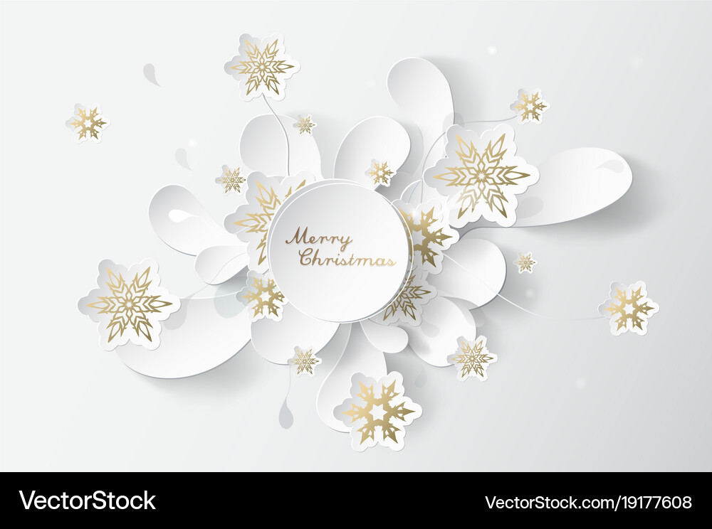 Christmas light background with white and golden Vector Image