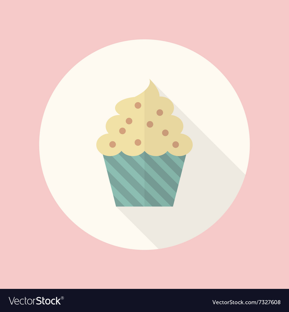 Cupcake flat icon Royalty Free Vector Image - VectorStock