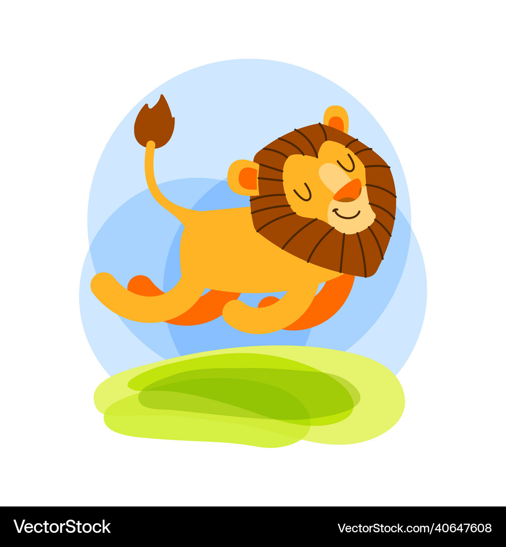 Cute little lion cartoon Royalty Free Vector Image