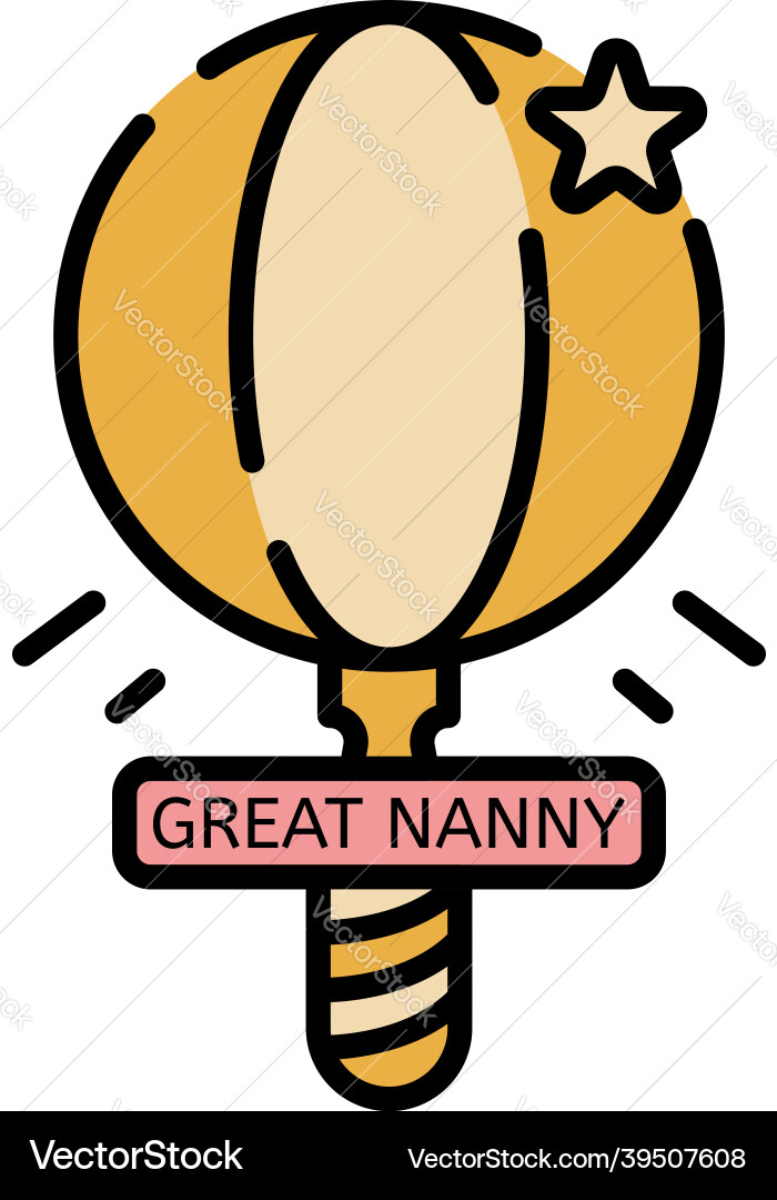 Great nanny icon color outline Royalty Free Vector Image