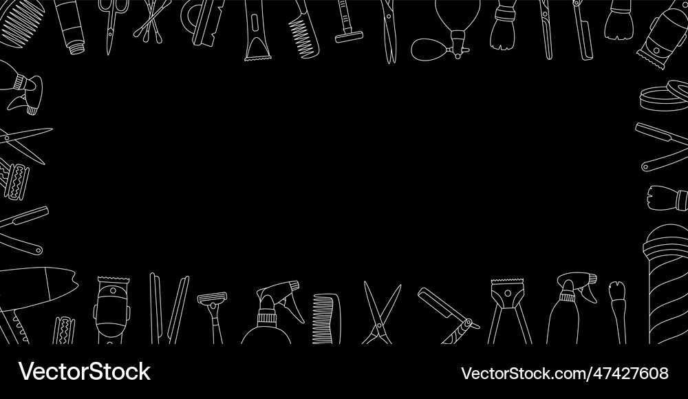 Hairdressing tool kit barber shop horizontal Vector Image